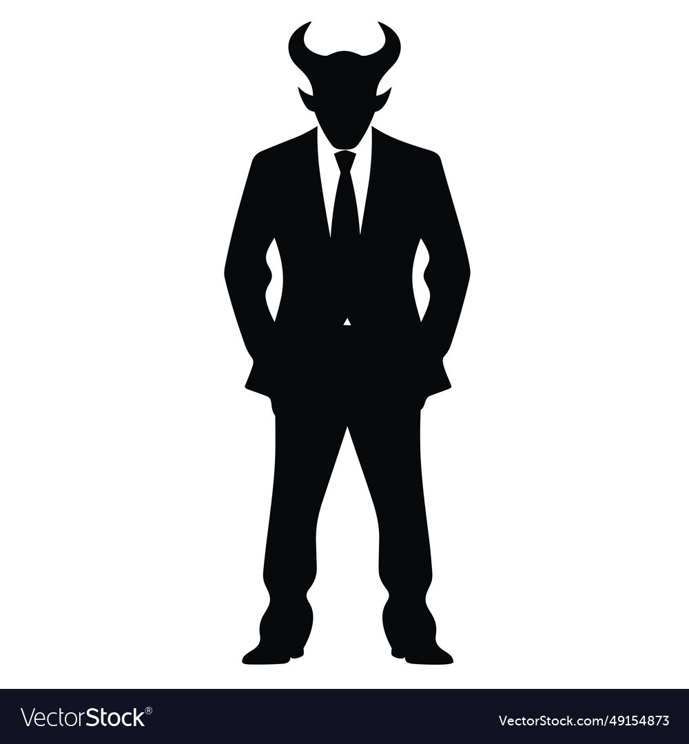 Devil black icon on white background devil Vector Image