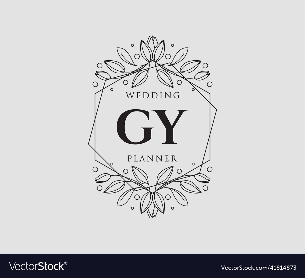 Gy initials letter wedding monogram logos Vector Image