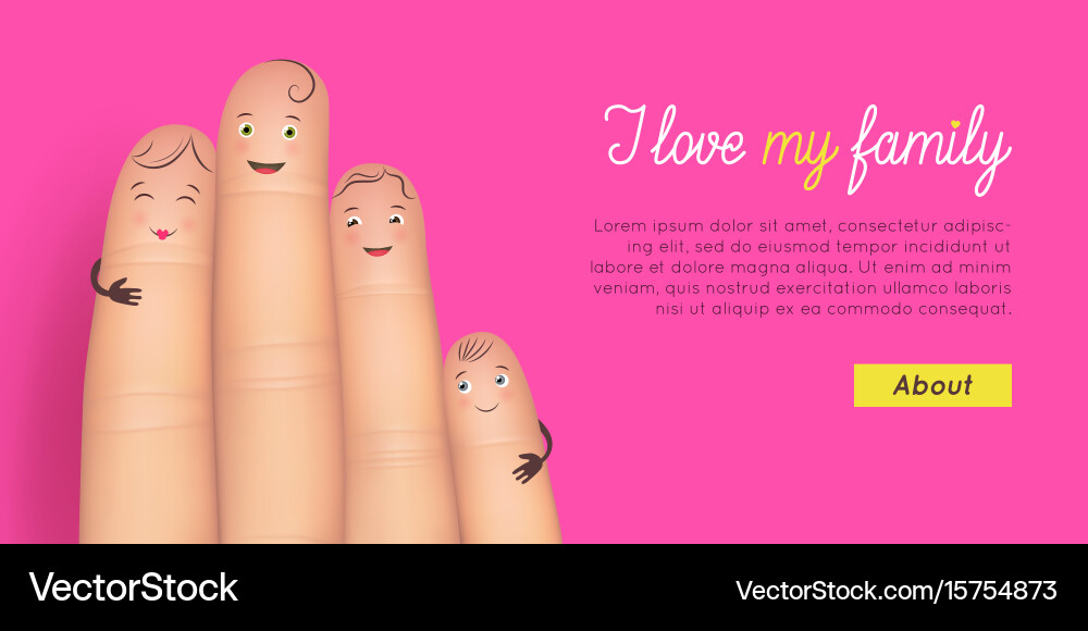 Happy family card Royalty Free Vector Image - VectorStock