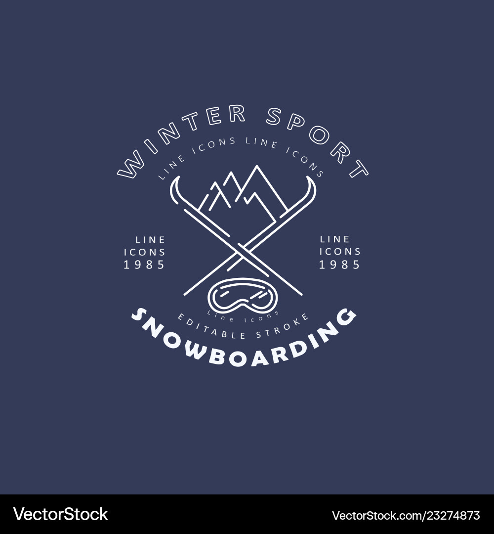Icon and logo for snowboarding skiing Royalty Free Vector