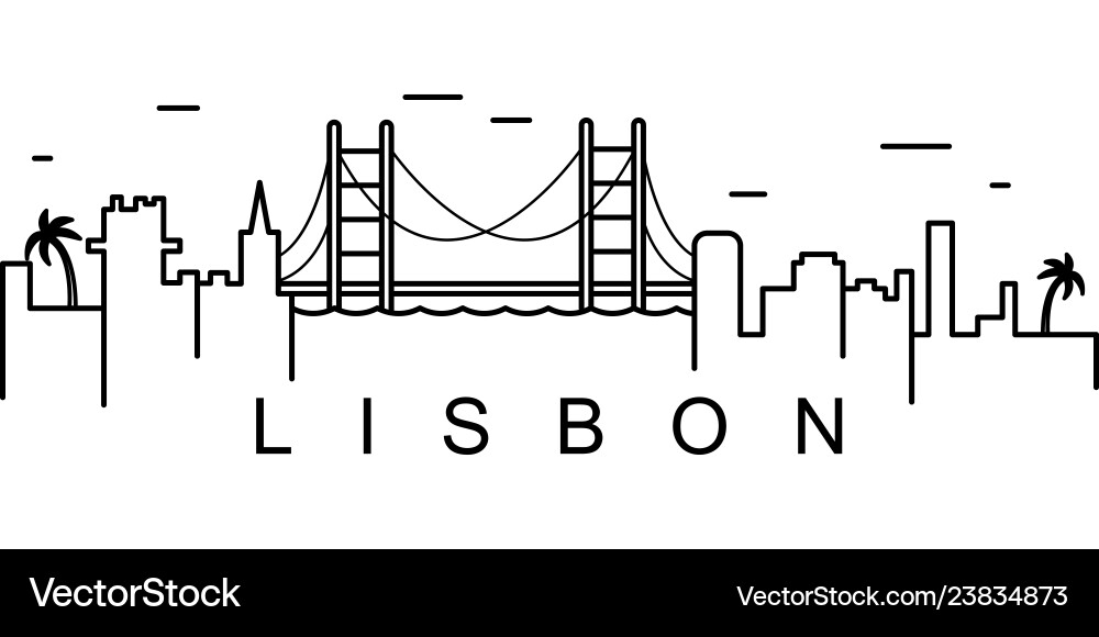 Lisbon outline icon can be used for web logo Vector Image