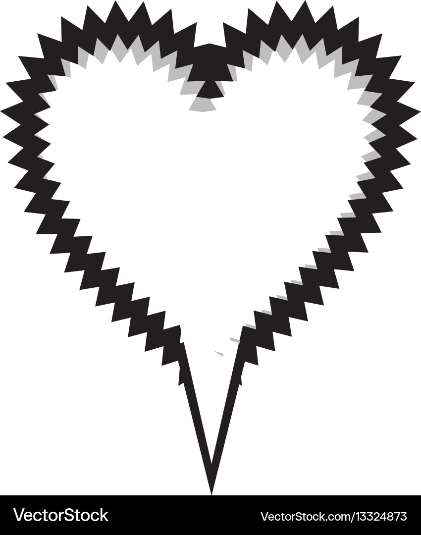 Monochrome silhouette heart shape callout scream Vector Image