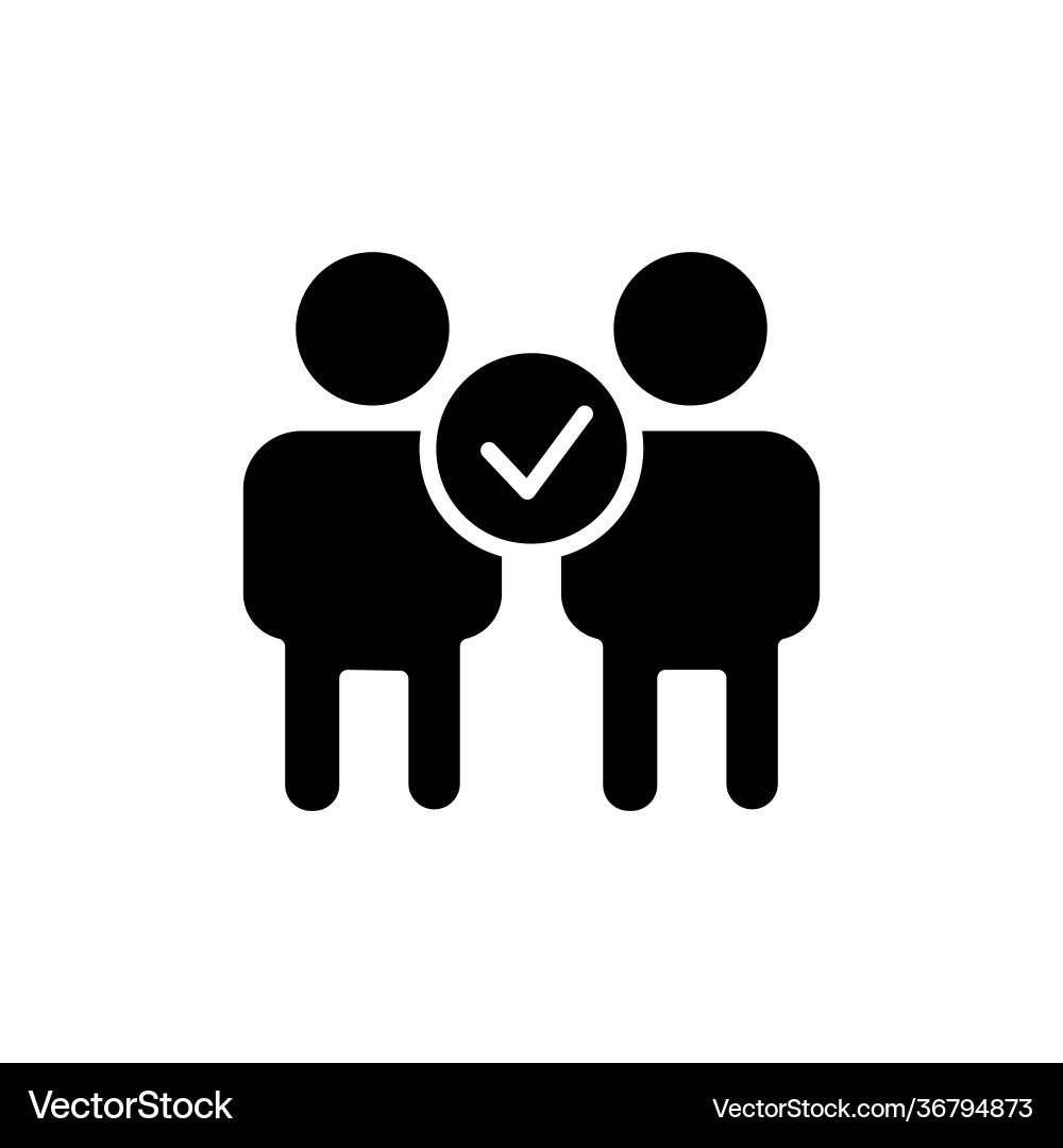 People icon with check friendship can Royalty Free Vector