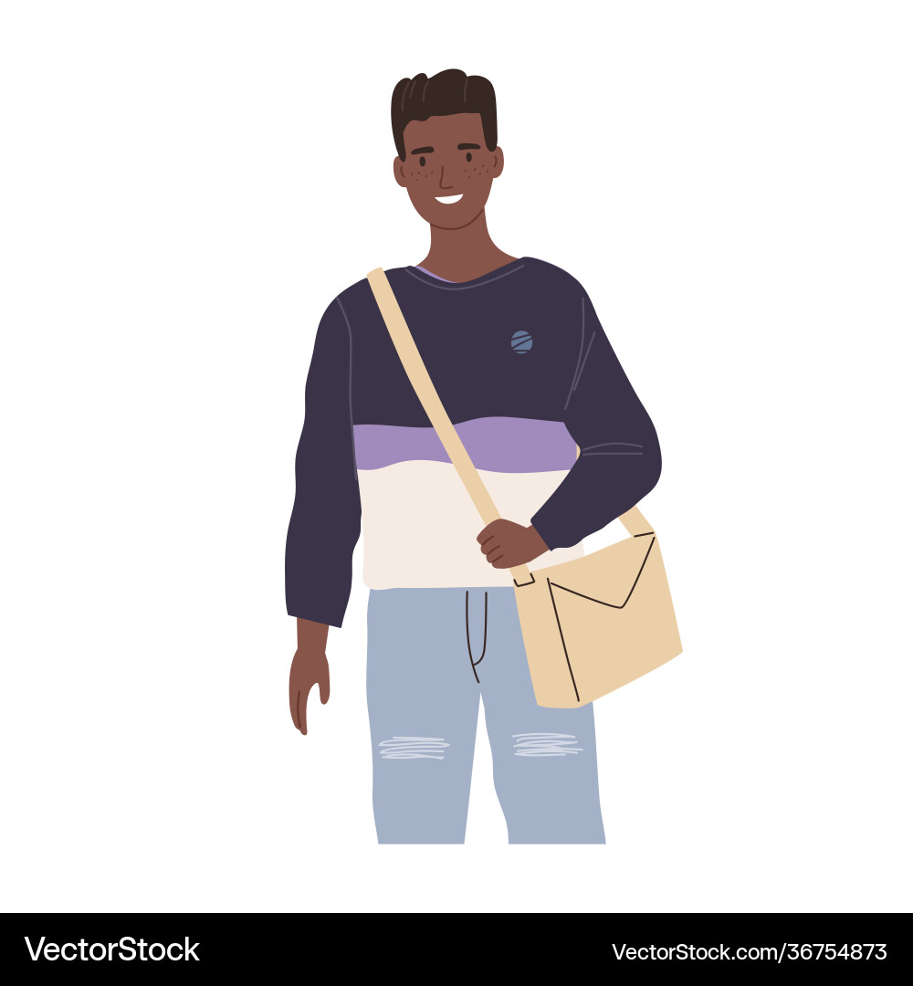 Portrait modern african student happy young Vector Image