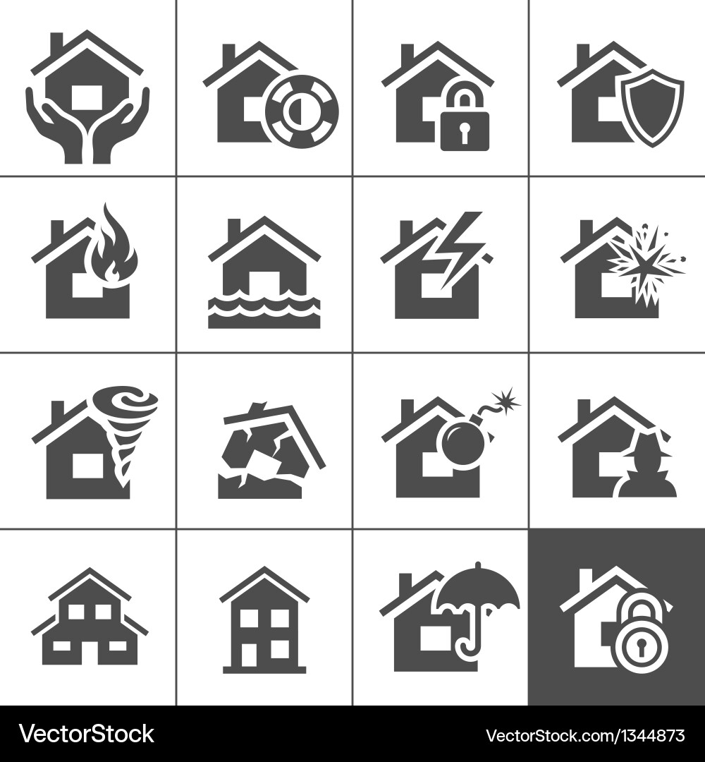 Property insurance icons Royalty Free Vector Image