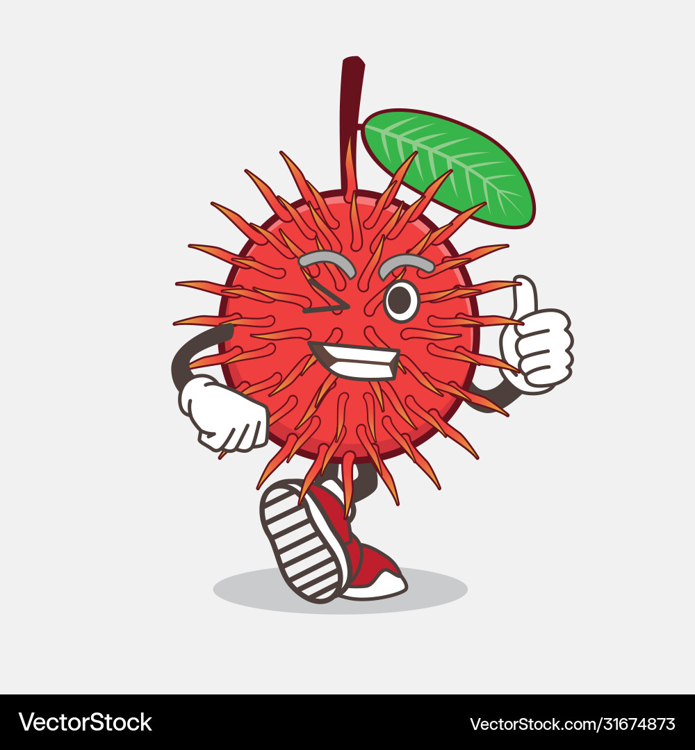Rambutan fruit cartoon mascot character making Vector Image