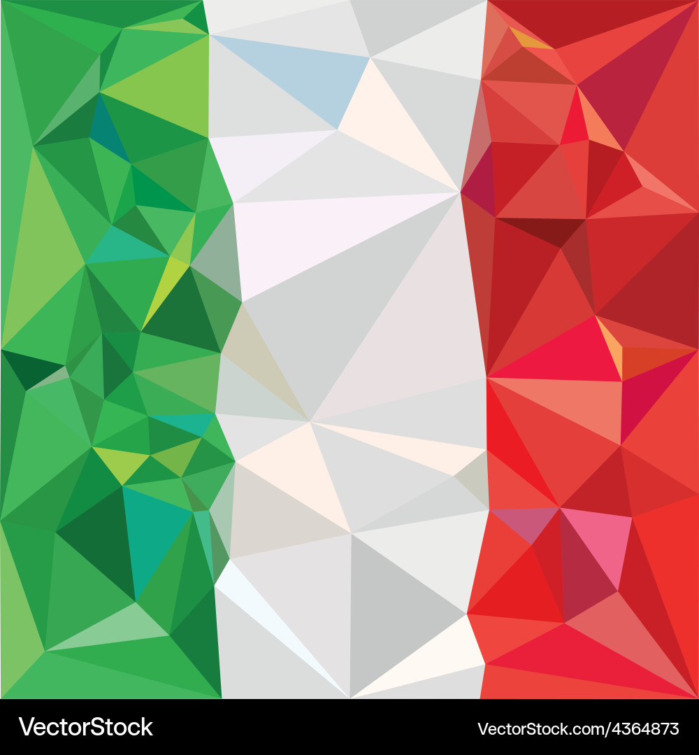 Stylized flag of italy low poly style Royalty Free Vector