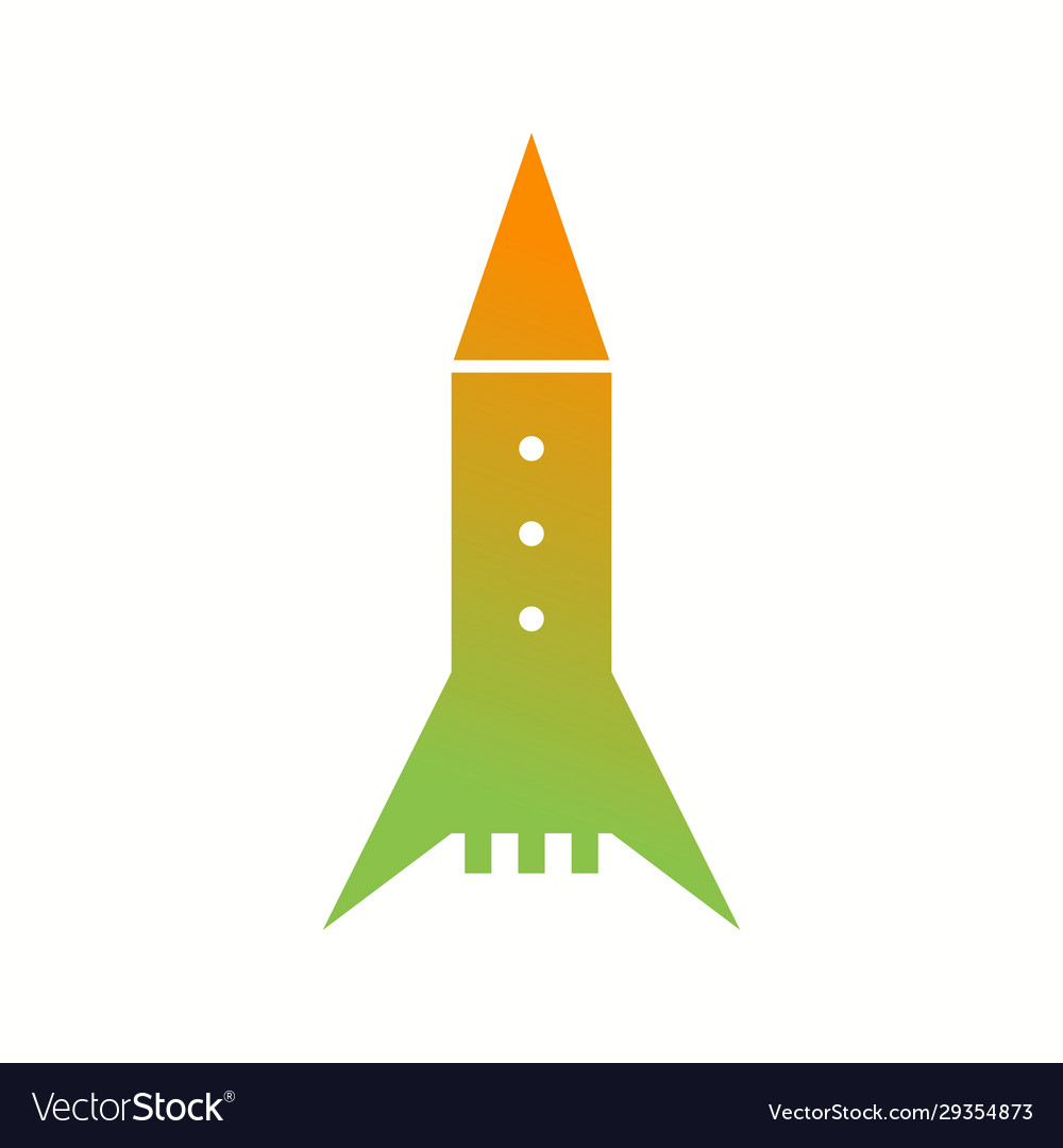 Unique space rocket glyph icon Royalty Free Vector Image