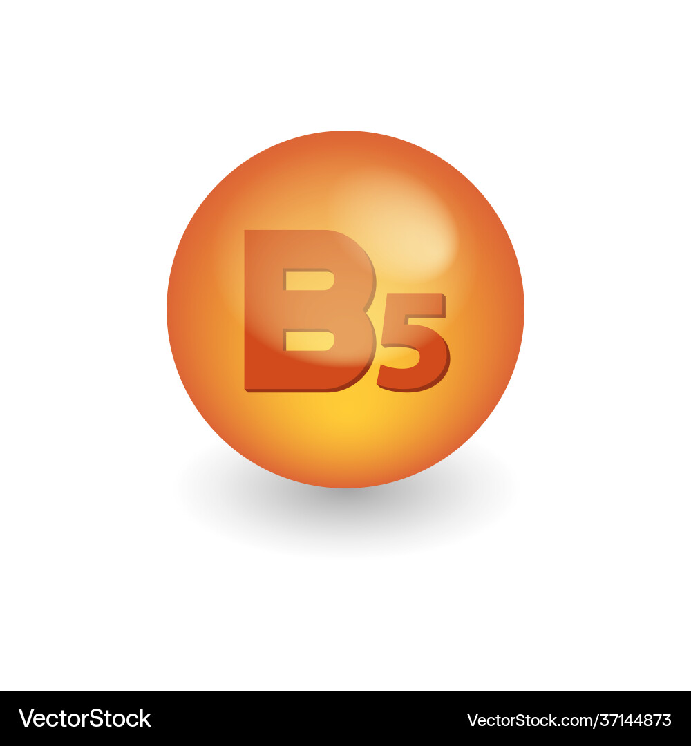 Vitamin b5 gold icon vitamin tocopherol Royalty Free Vector