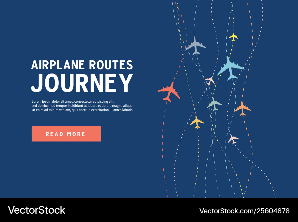 Airplane line path airplane routes journey Vector Image