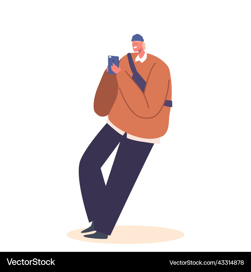 Cellphone communication concept teenager student Vector Image
