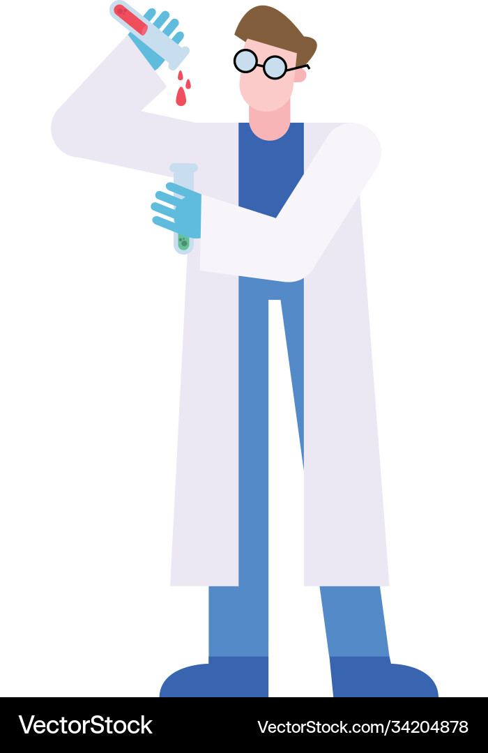 Chemical man with tubes design Royalty Free Vector Image