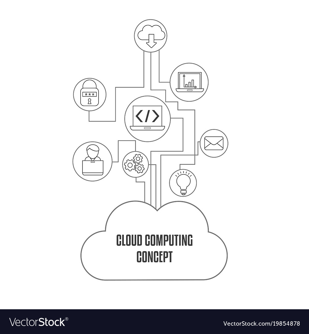 Cloud computing technology computing Royalty Free Vector