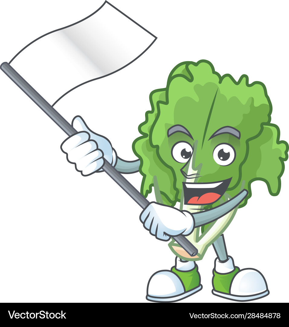 Cute endive cartoon character design holding Vector Image