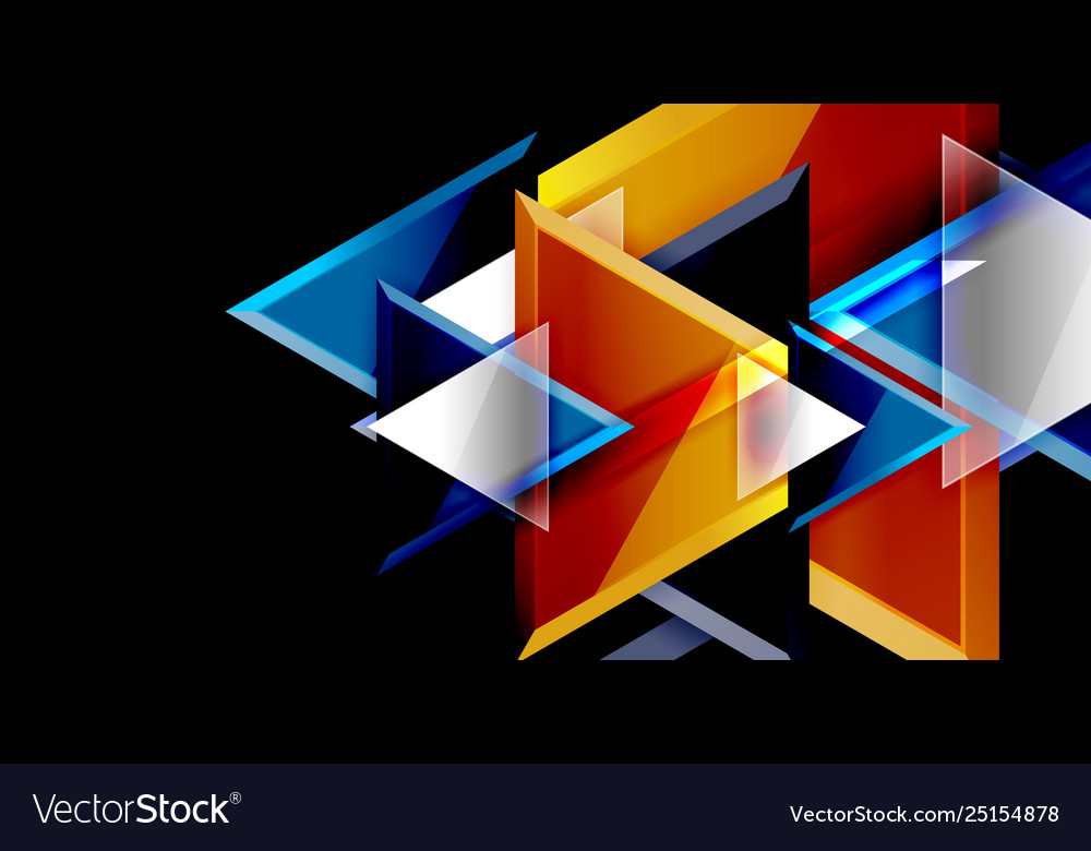 Dynamic triangle composition abstract background Vector Image