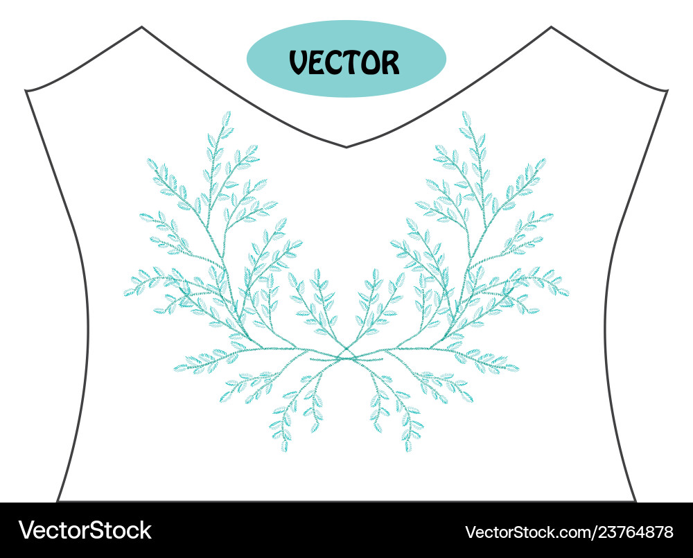 Embroidery floral bouquet Royalty Free Vector Image