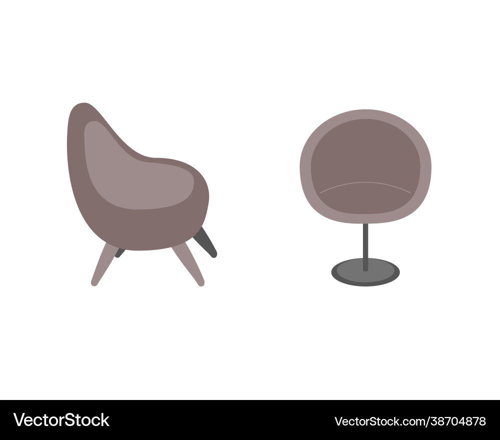 Empty soft spinning chair and armchair Royalty Free Vector