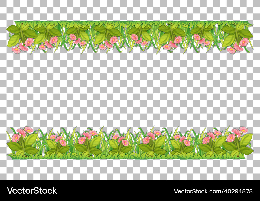 Green nature leaves frame transparent background Vector Image