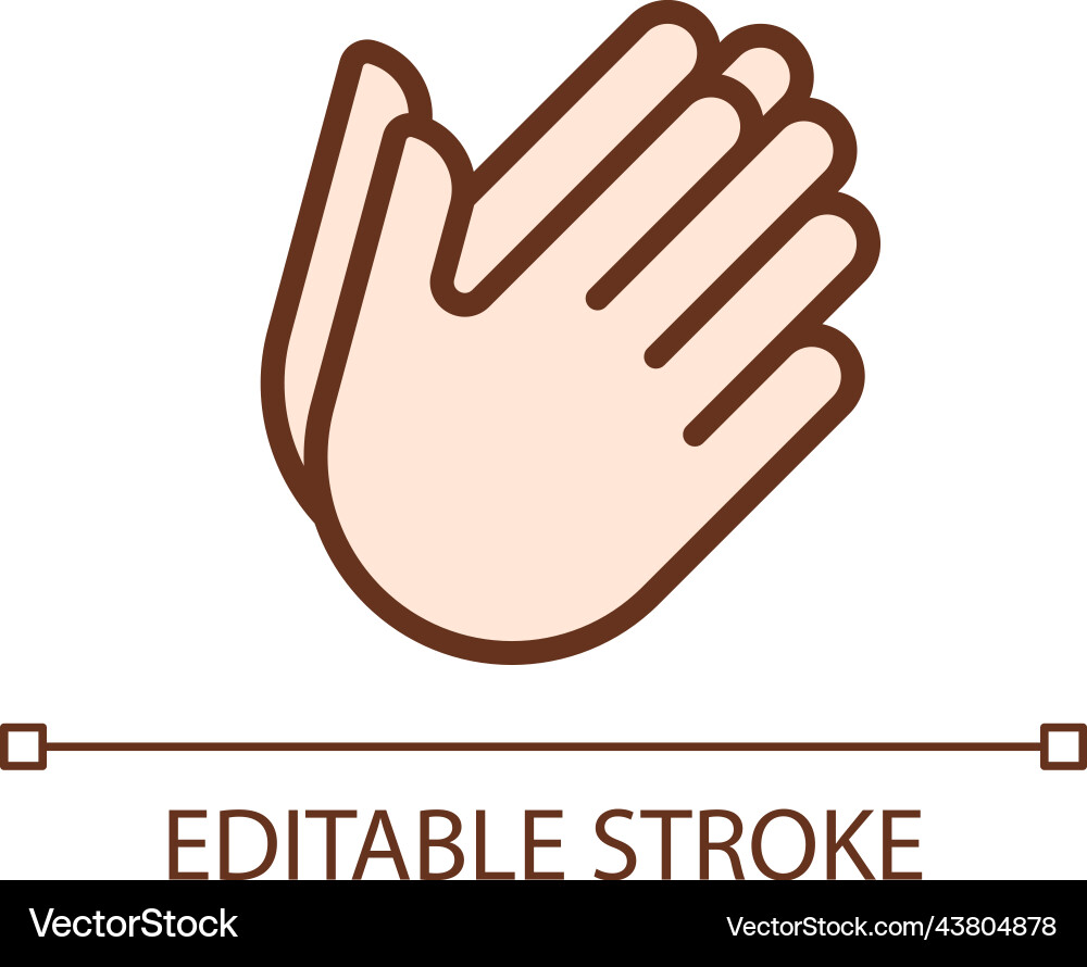 Hand holding something pixel perfect rgb color Vector Image
