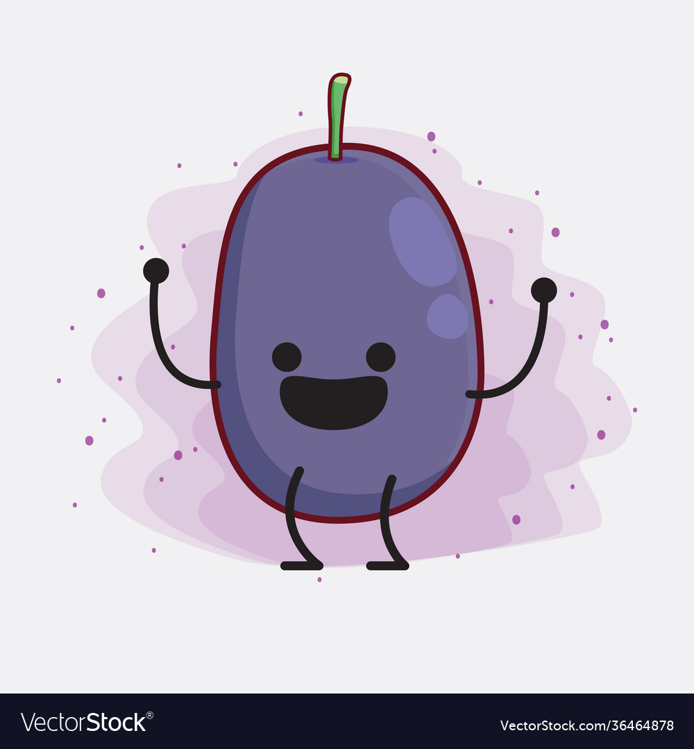 Java plum fruit cute character with simple face Vector Image