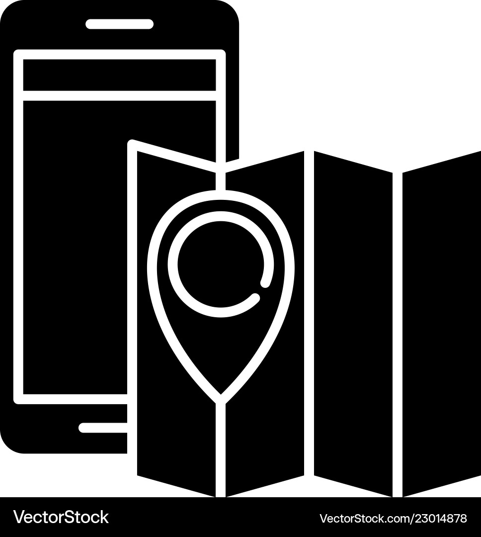 Location black icon sign on isolated Royalty Free Vector