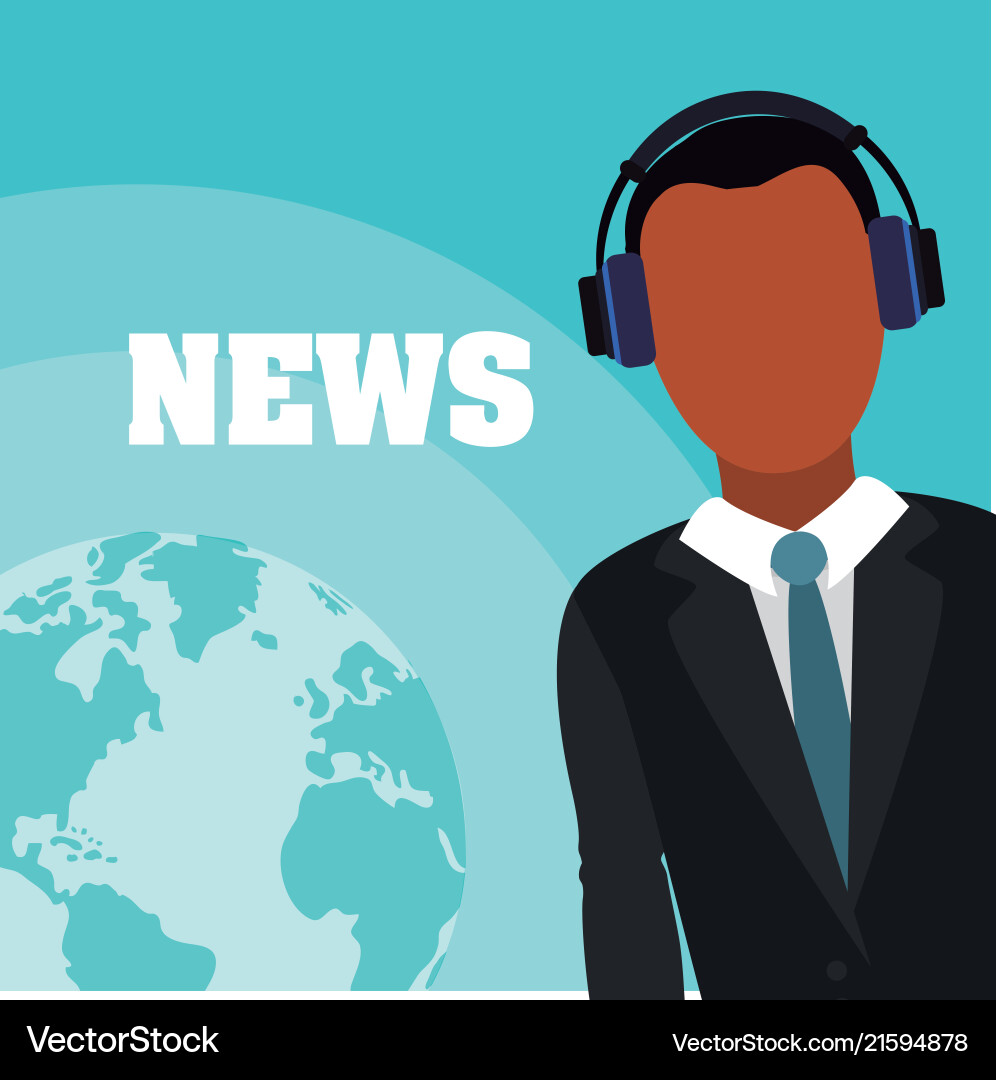 Male journalist reporter Royalty Free Vector Image