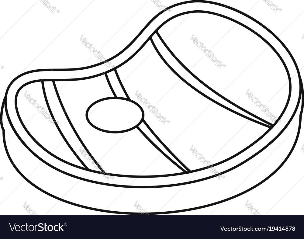 Meat Steak Icon Outline Style Royalty Free Vector Image