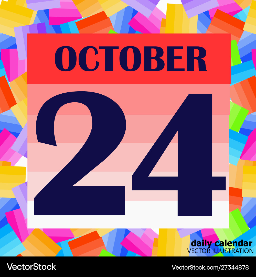October 24 icon for planning important day Vector Image