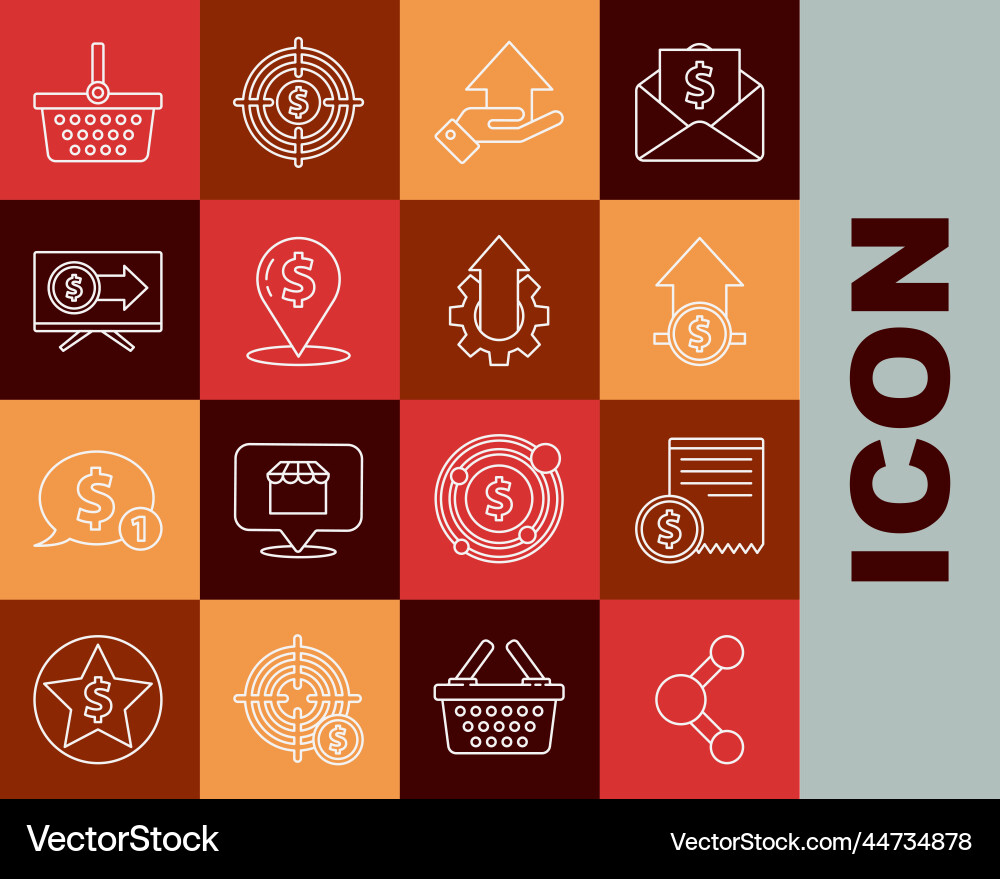 Set line share paper check and financial check Vector Image