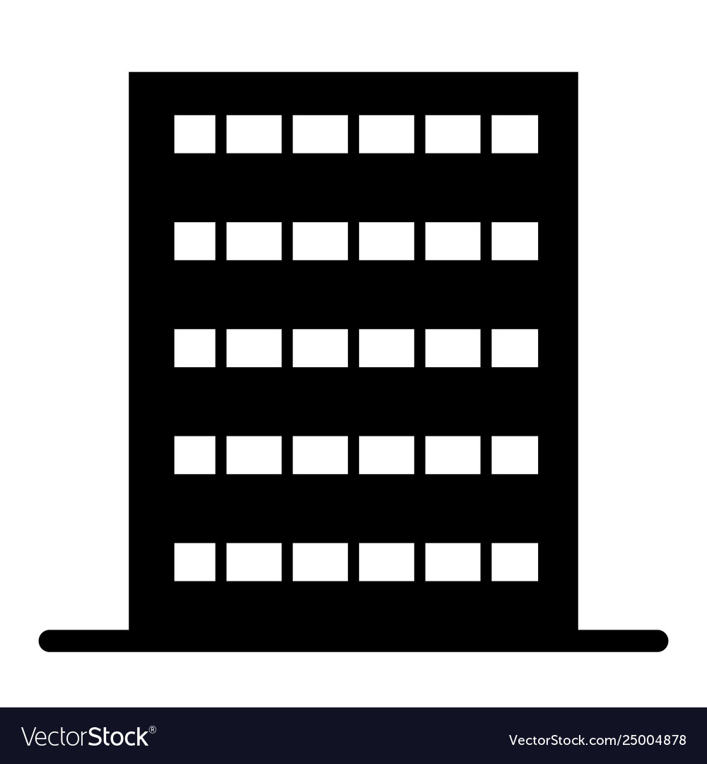 Simple building solid icon construction Royalty Free Vector