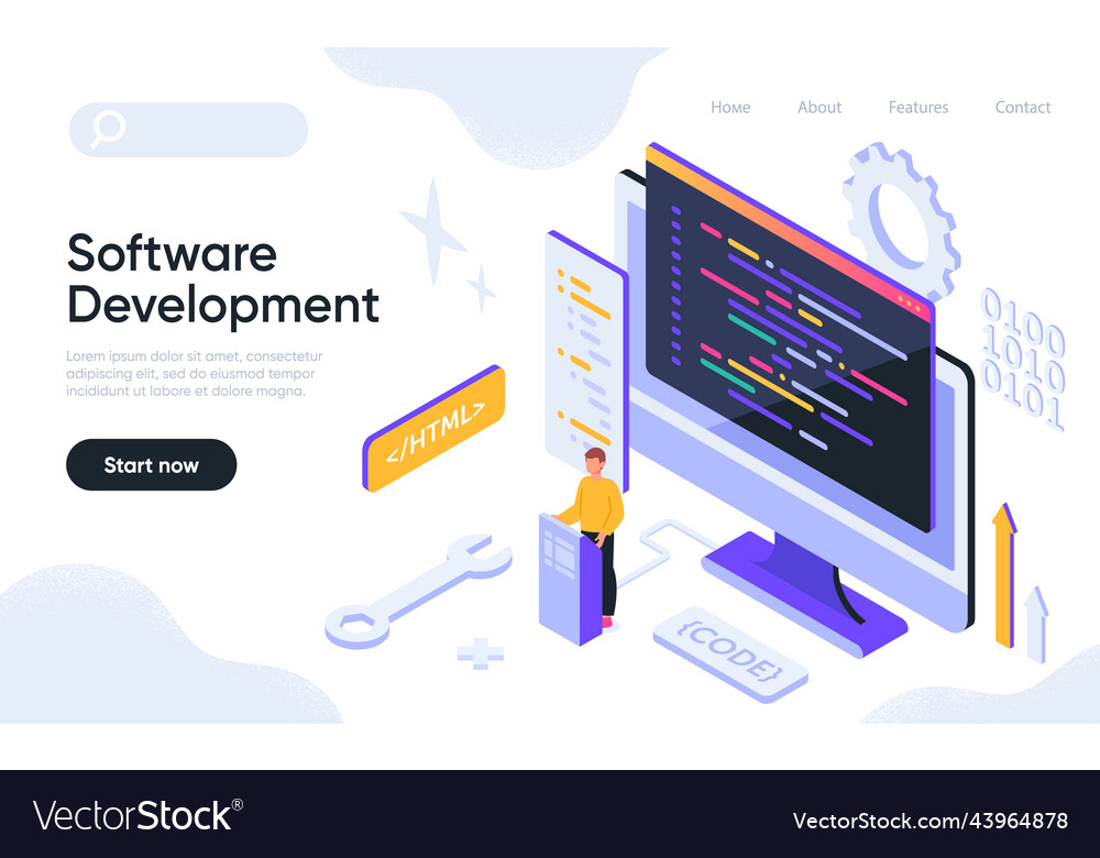 Software development concept Royalty Free Vector Image