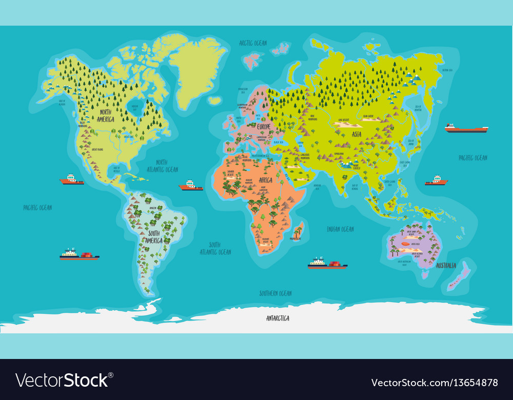 World map Royalty Free Vector Image - VectorStock