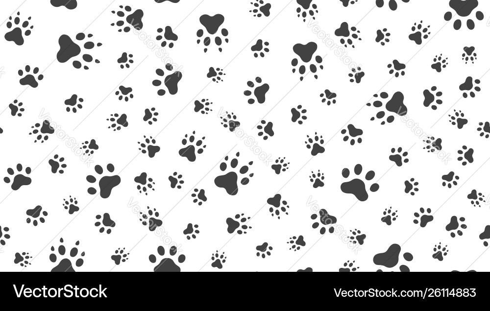 Animal tracks seamless pattern with flat Vector Image