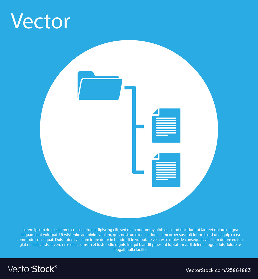 Blue folder tree icon isolated on background Vector Image