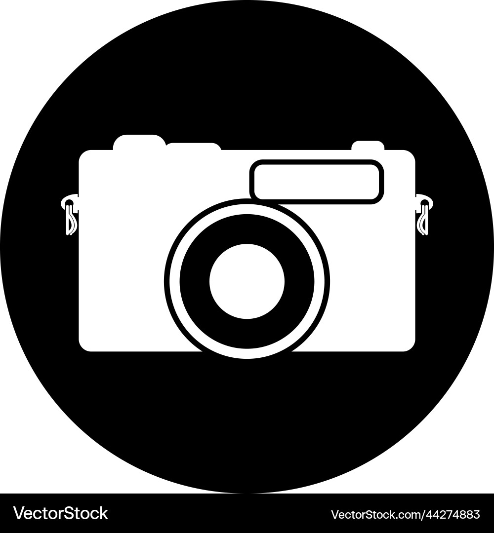 Camara icon rounded button style eps Royalty Free Vector