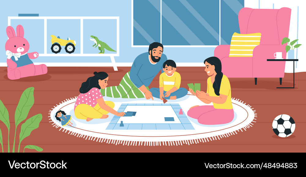 Children playing with parents Royalty Free Vector Image