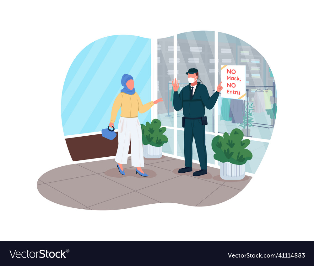 Covid pandemia store rules 2d web banner poster Vector Image