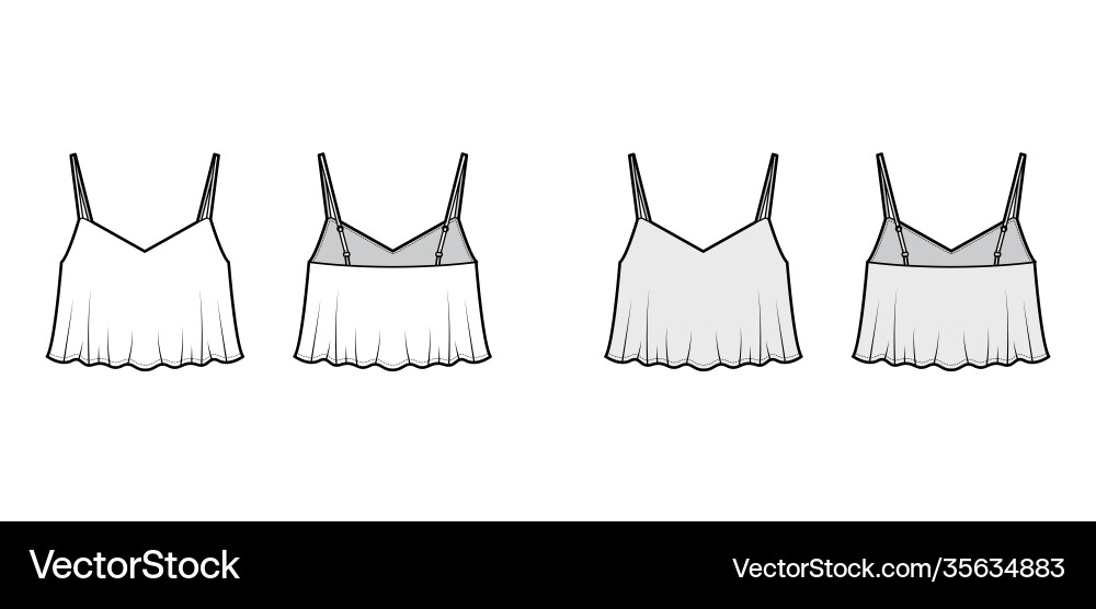 Cropped camisole top technical fashion Royalty Free Vector