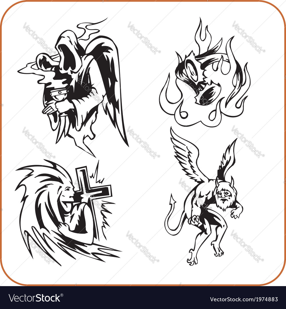 Demons - set Royalty Free Vector Image - VectorStock