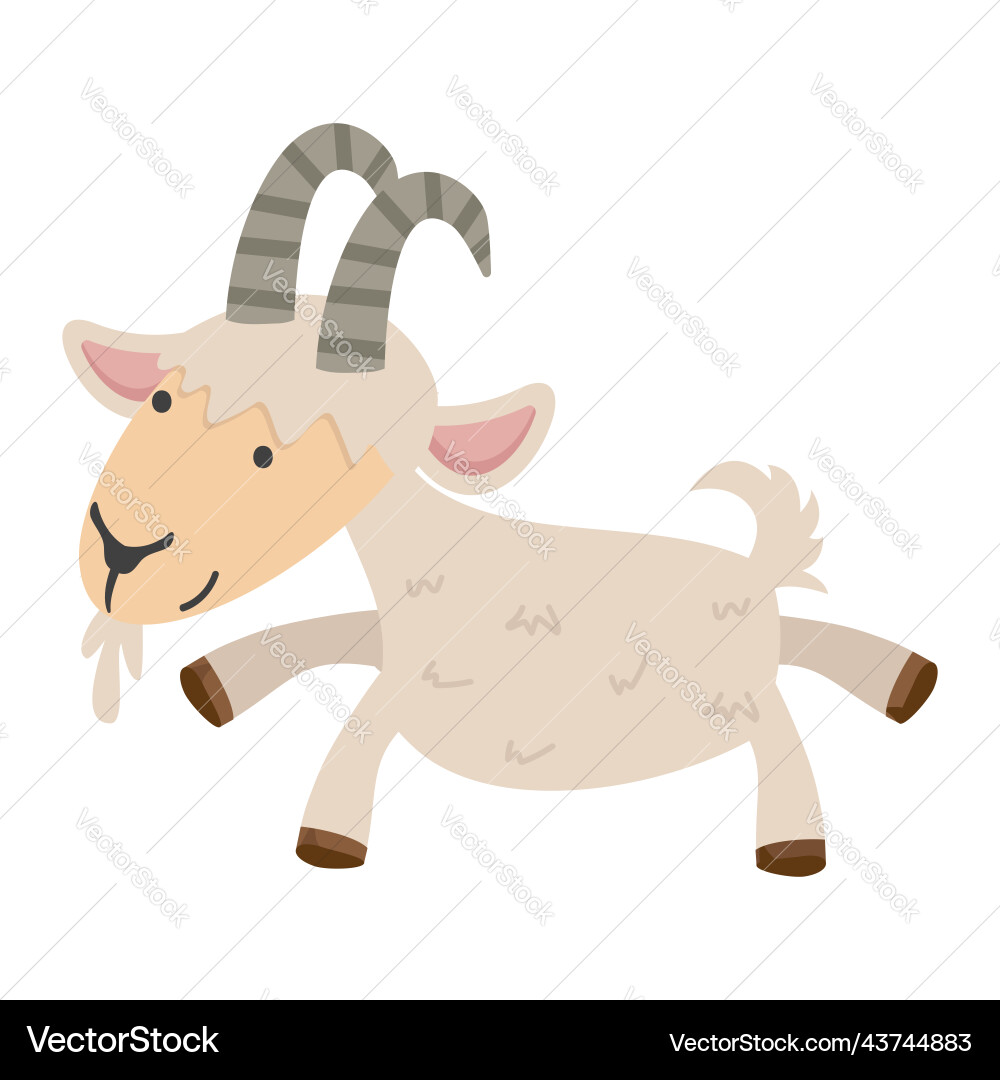 Goat adorable cartoon on white background Vector Image