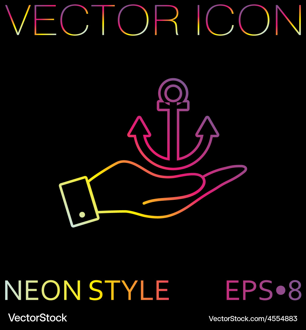 Hand holding a nautical anchor anchor seafaring Vector Image
