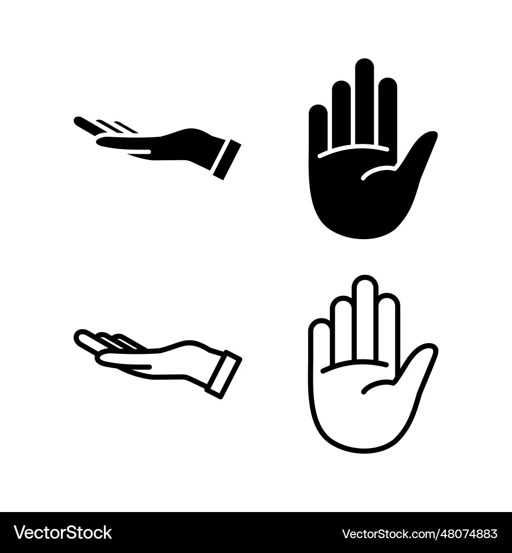 Hand icon hand symbols palm Royalty Free Vector Image