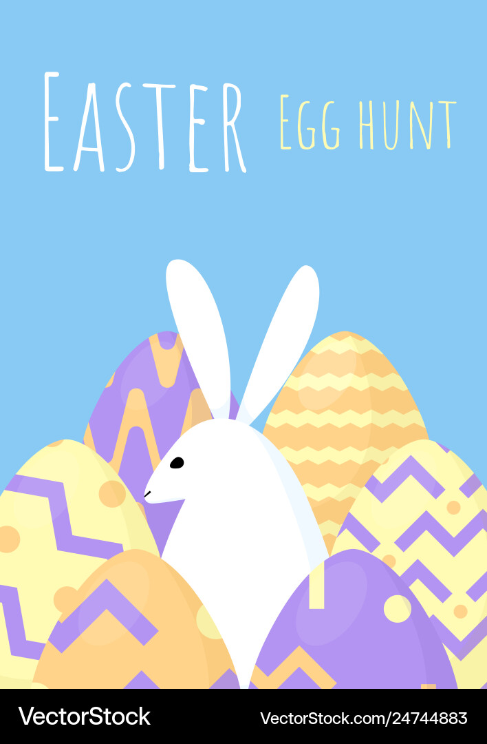 Happy easter greeting card with bunny and egg Vector Image