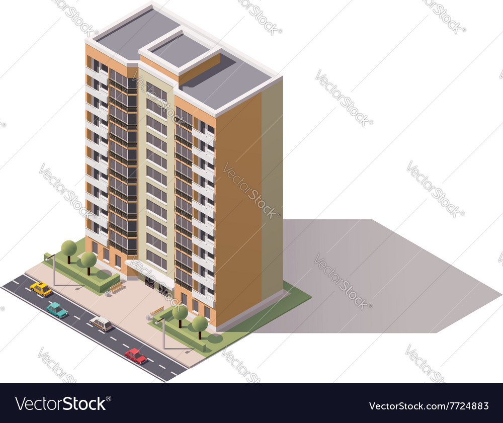 Isometric building Royalty Free Vector Image - VectorStock