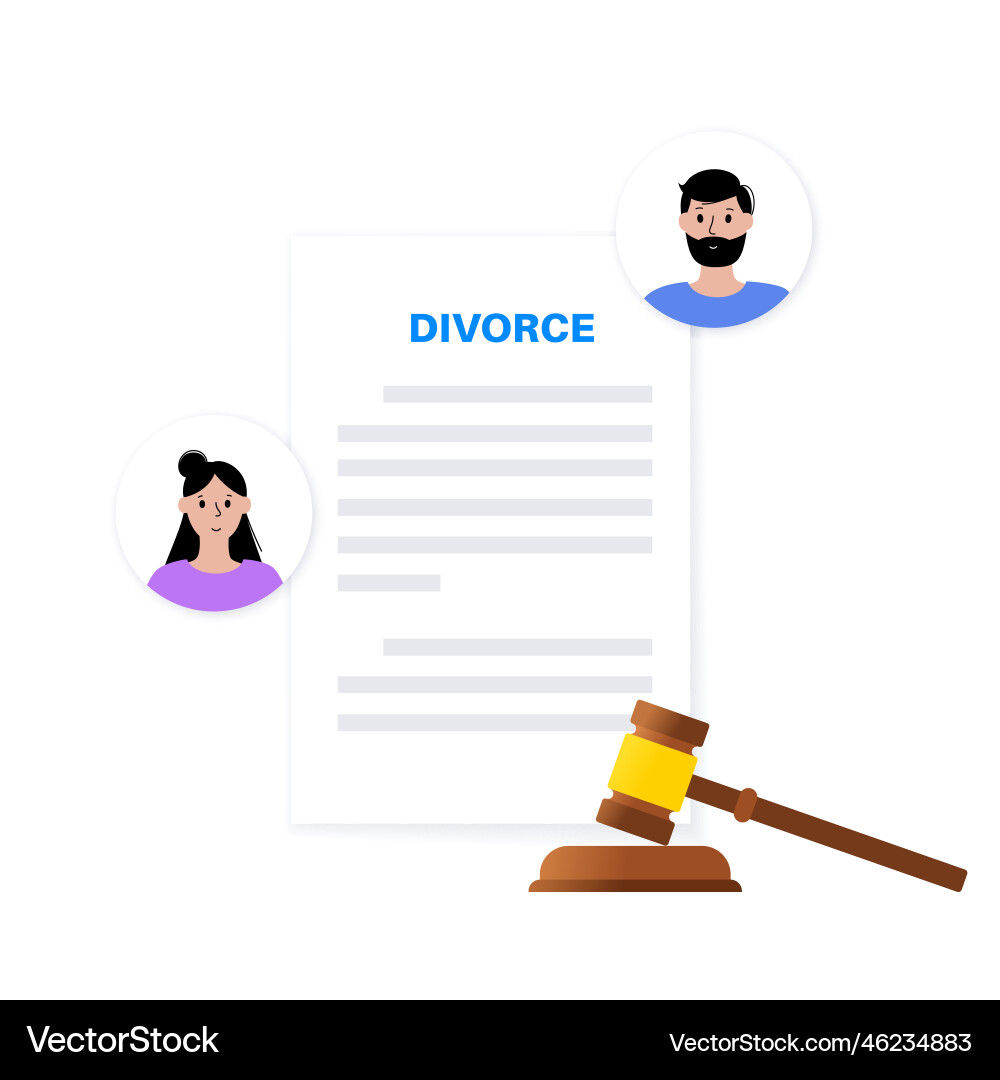 Legal divorce procedure Royalty Free Vector Image