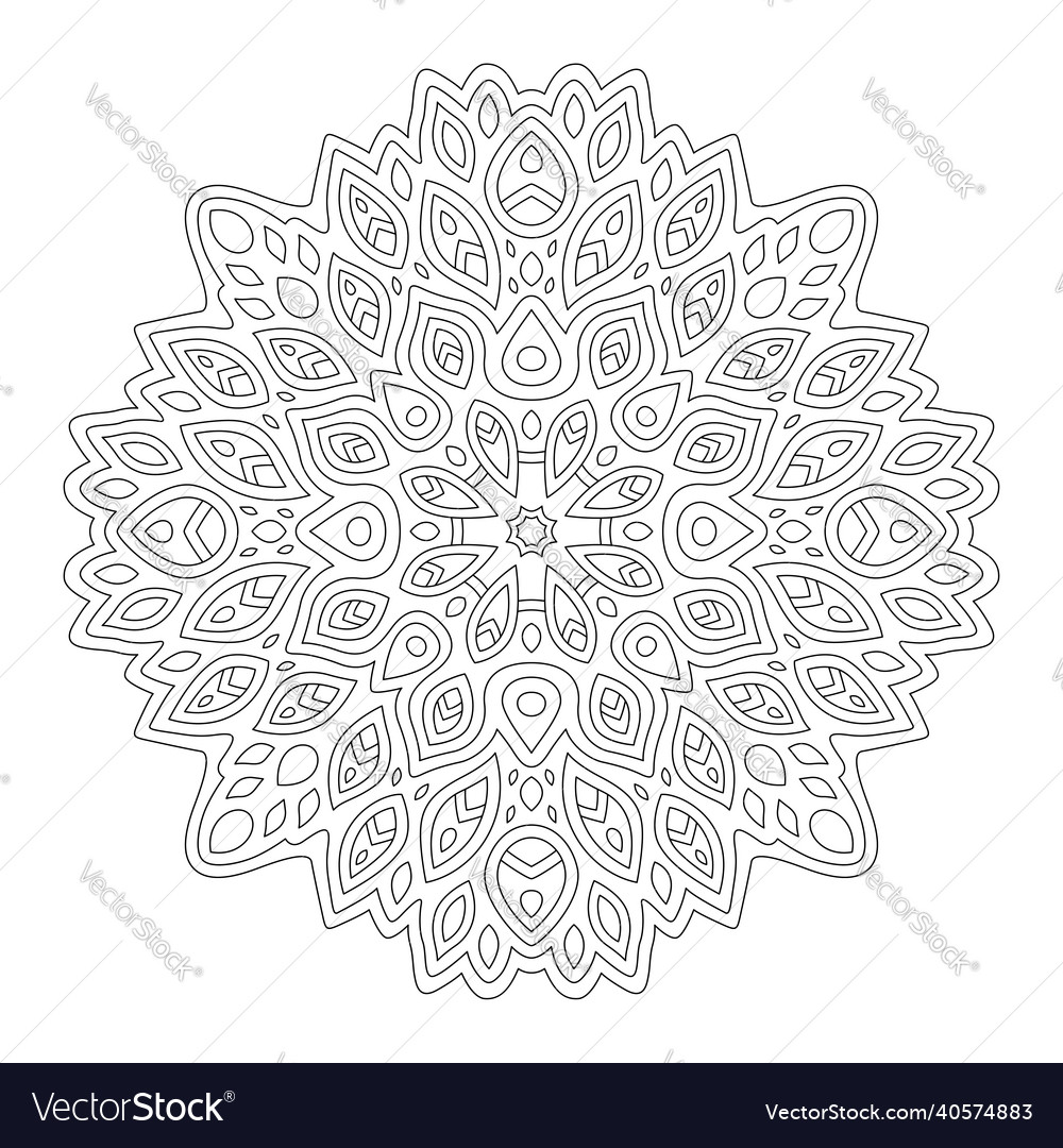 Line art for coloring book with single pattern Vector Image