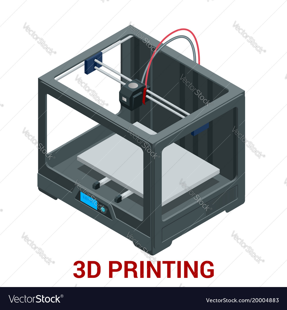 New generation of 3d printing machine printing Vector Image