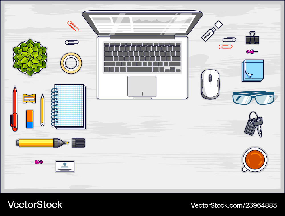 Office employee or entrepreneur work desk Vector Image