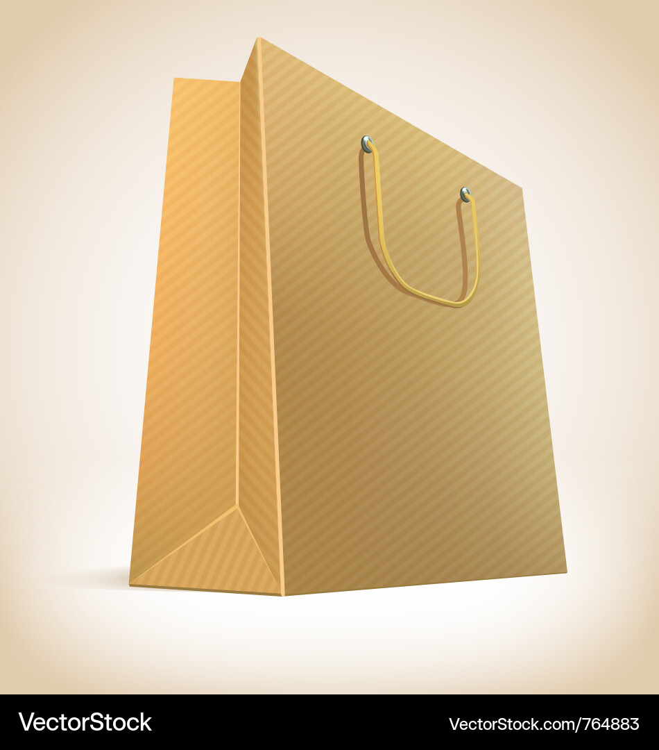 Paper shopping bag Royalty Free Vector Image - VectorStock
