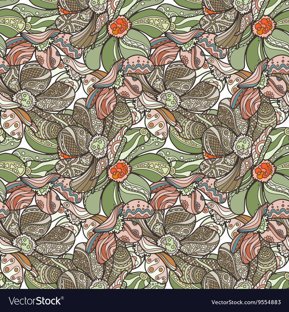 Seamless floral entangle pattern Royalty Free Vector Image